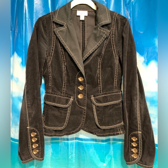 LOFT | Jackets & Coats | Classy Fitted Loft Black Corduroy Jacket With ...
